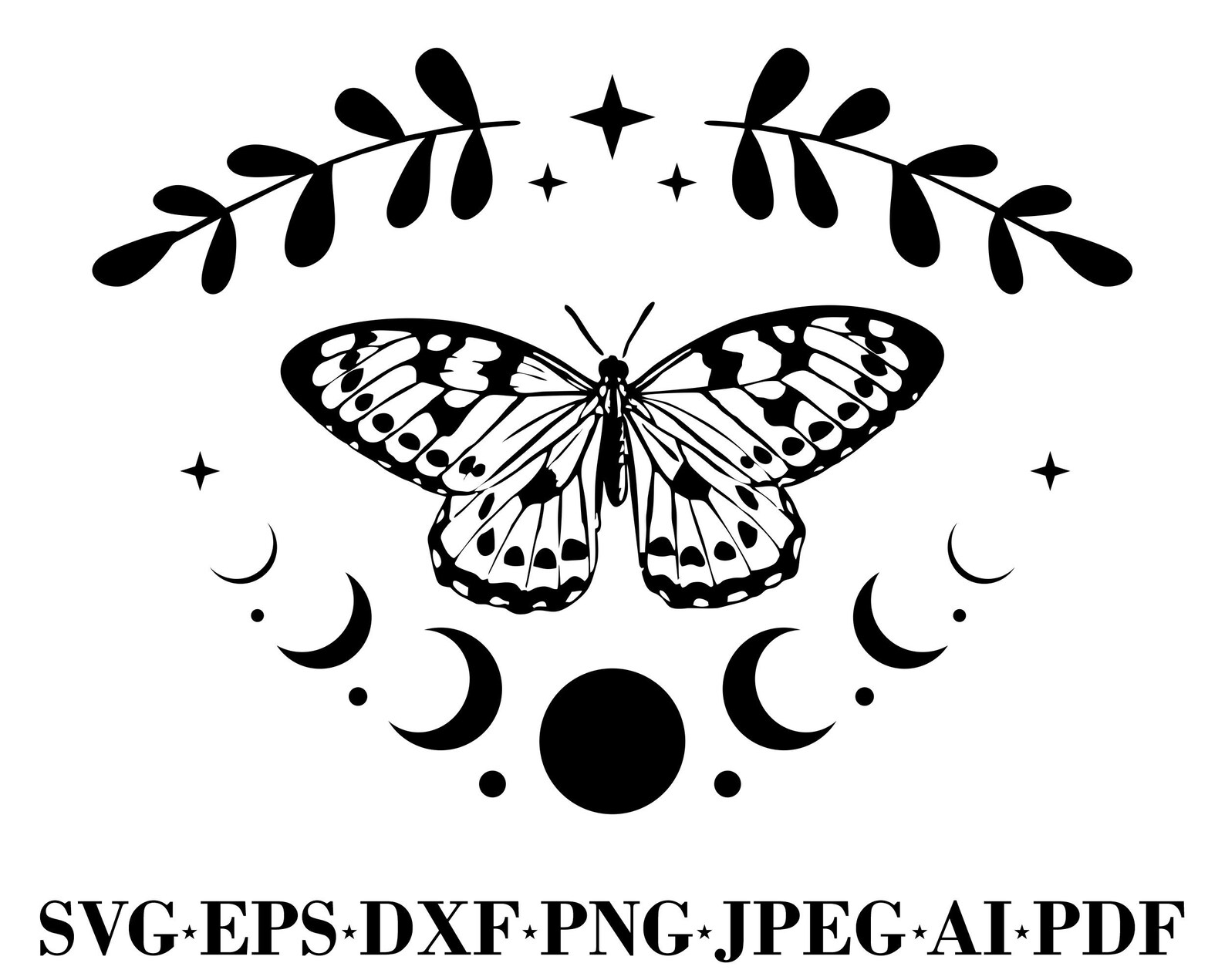 Boho Moth SVG Moth Svg Moon Moth Svg Magic Illustration - Etsy