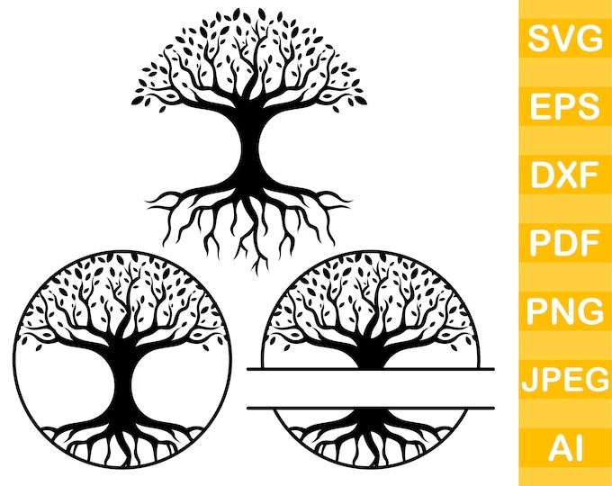 Tree of Life Svg, Tree With Roots Svg, Tree of Life Svg Monogram ...