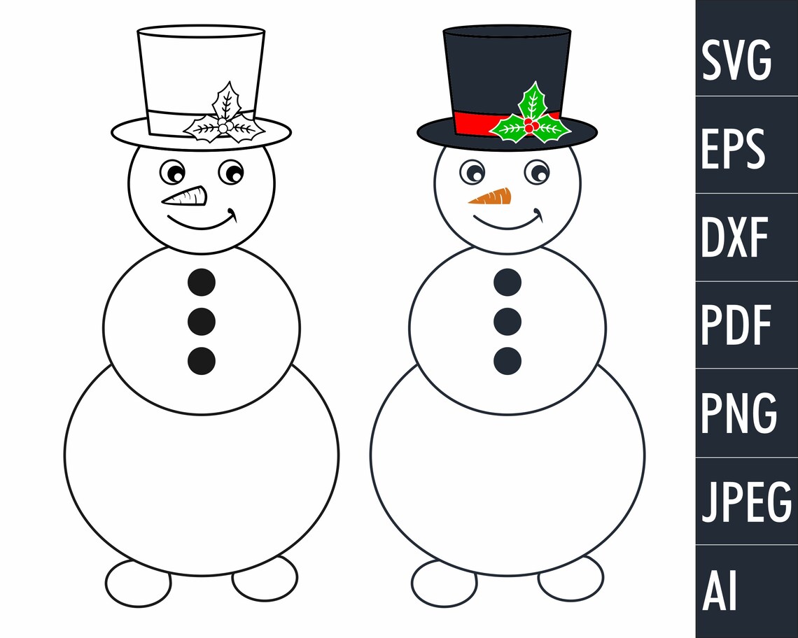 Snowman Svg Snowman Face Svgchristmas Snowman Svg Snowman - Etsy