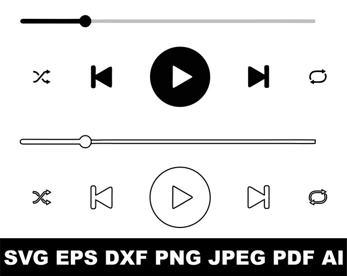 Audio Control Buttons Svg, Music Player Svg, Spotify Song Buttons Cut ...