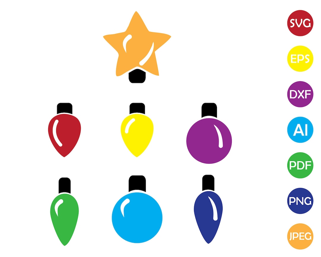 Christmas Lights Svg, Lights Svg, Bulb Svg, Christmas Svg, Light Strand ...