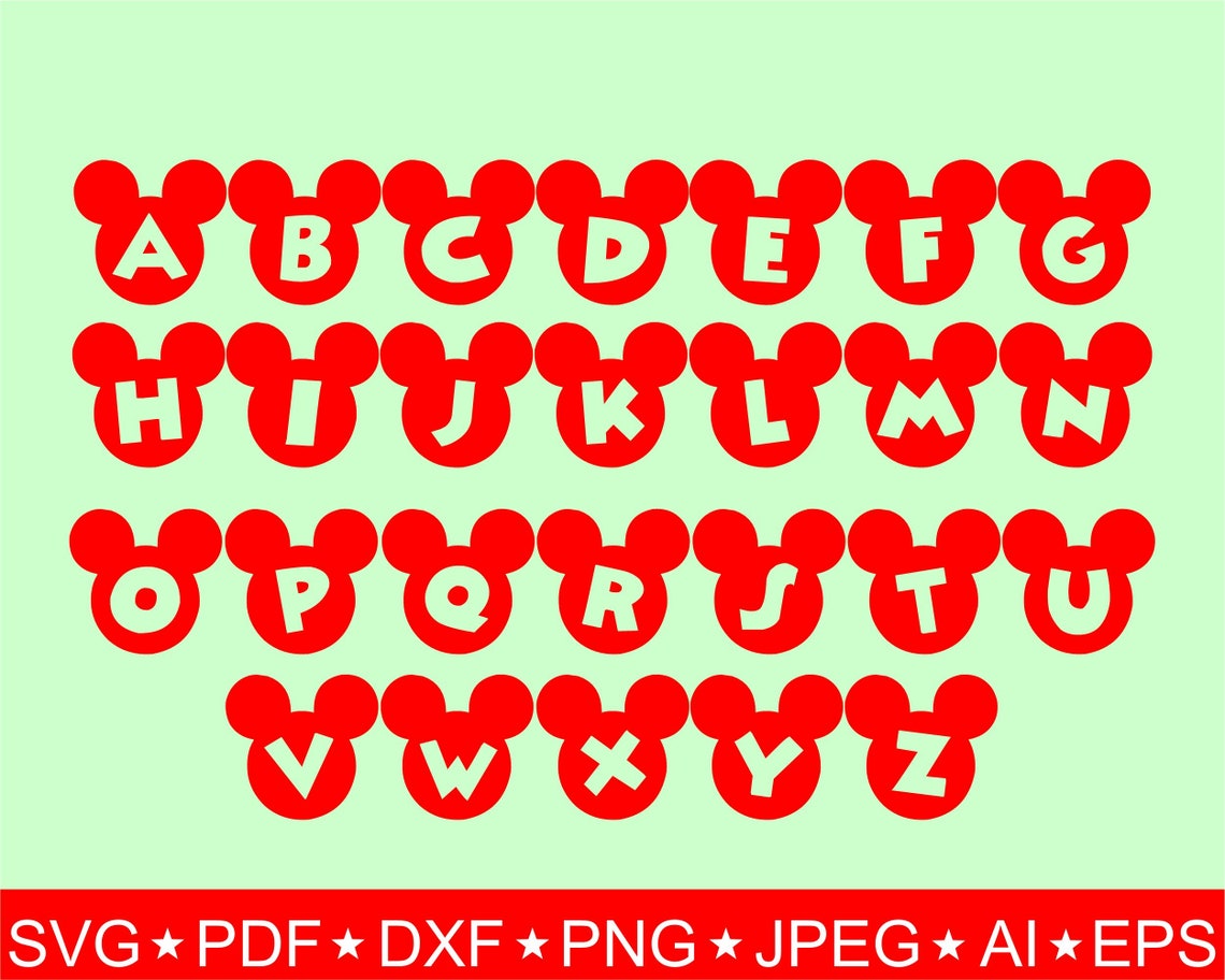 Mickey Minnie Font Alphabet Svg Mouse Font Letters Svg - Etsy Canada