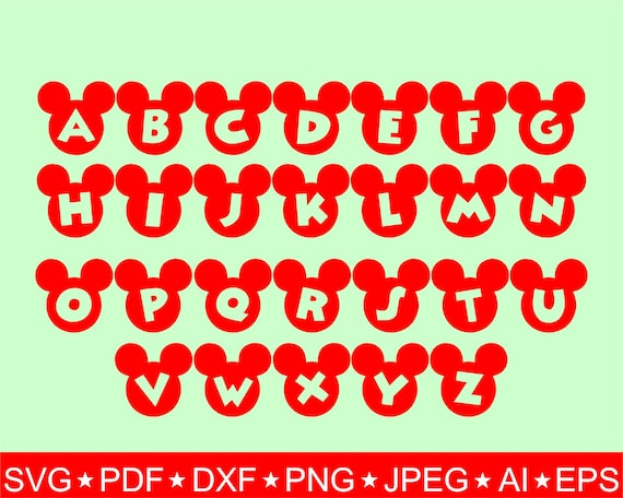 Mickey Minnie Font Alphabet Svg Mouse Font Letters Svg - Etsy Canada