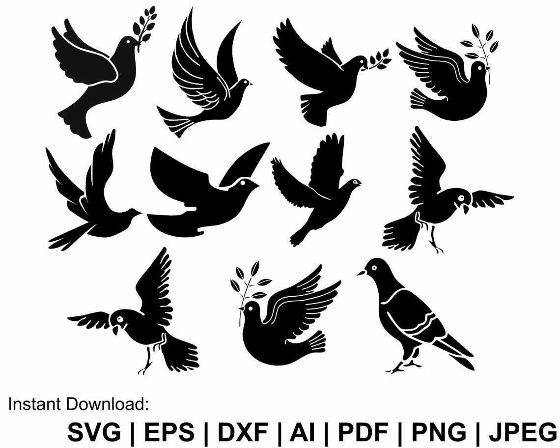 Doves Svg Dove Svg Bundle Pigeon Svg Bird Svg Dove - Etsy Canada