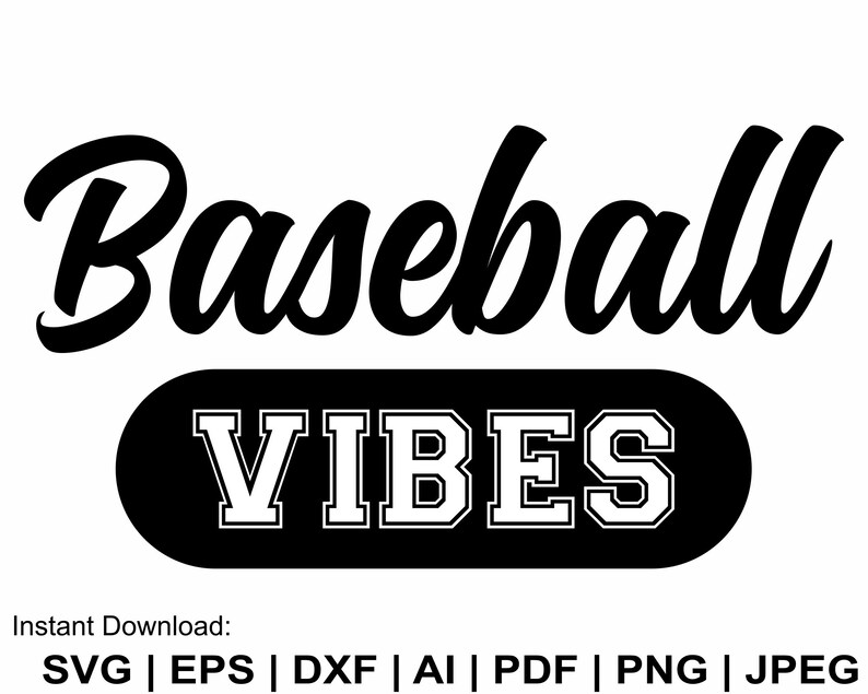 Baseball Vibes Svg Baseball Mom Svg Softball Vibes Svg - Etsy