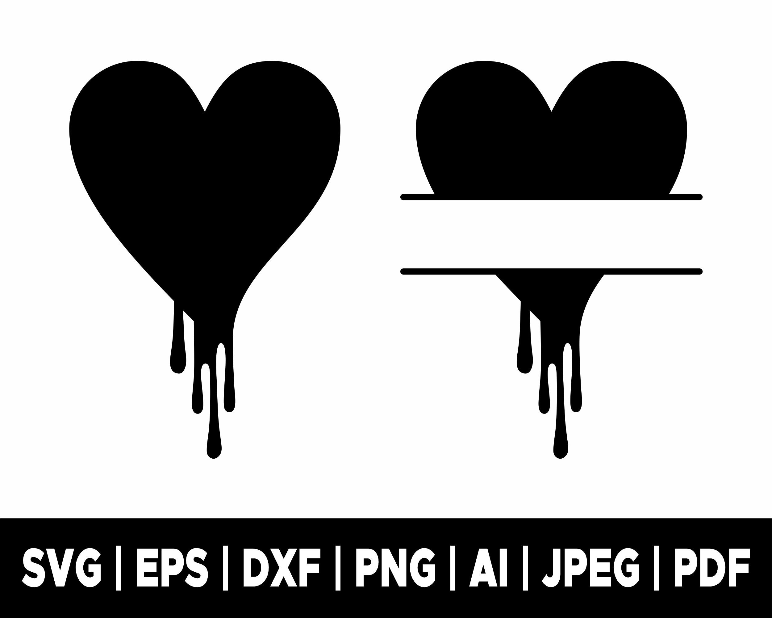 Dripping Heart Svg Heart Svg Bleeding Heart Svg Heart - Etsy