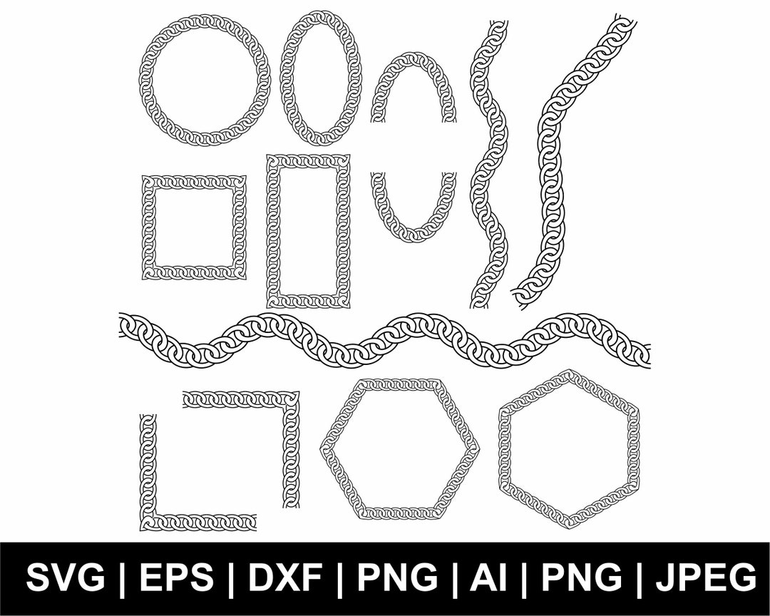 Chain Svg Bundle, Chain Svg, Chain Frame Svg, Chain Link Svg, Breaking ...