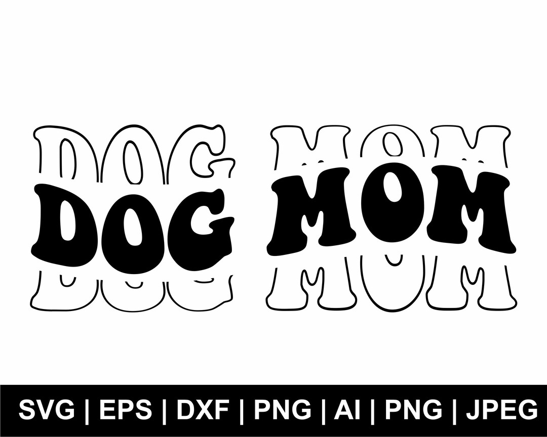 Dog Mom Svg, Wavy Svg, Wavy Text, Retro Svg, Dog Lover Svg, Groovy Dog ...