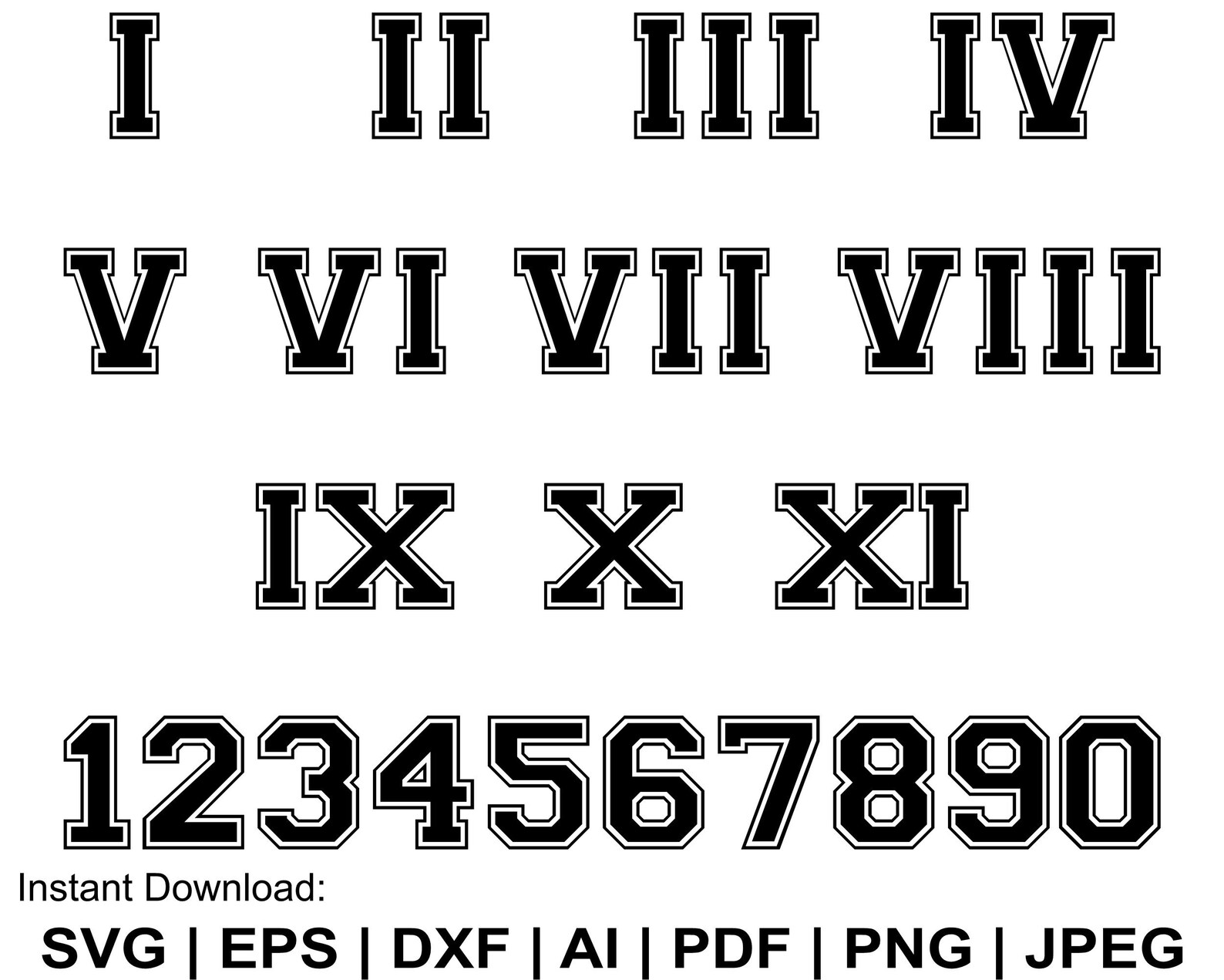 Roman Numerals Svg Roman Numbers Svg T Shirt Number Svg Etsy Canada