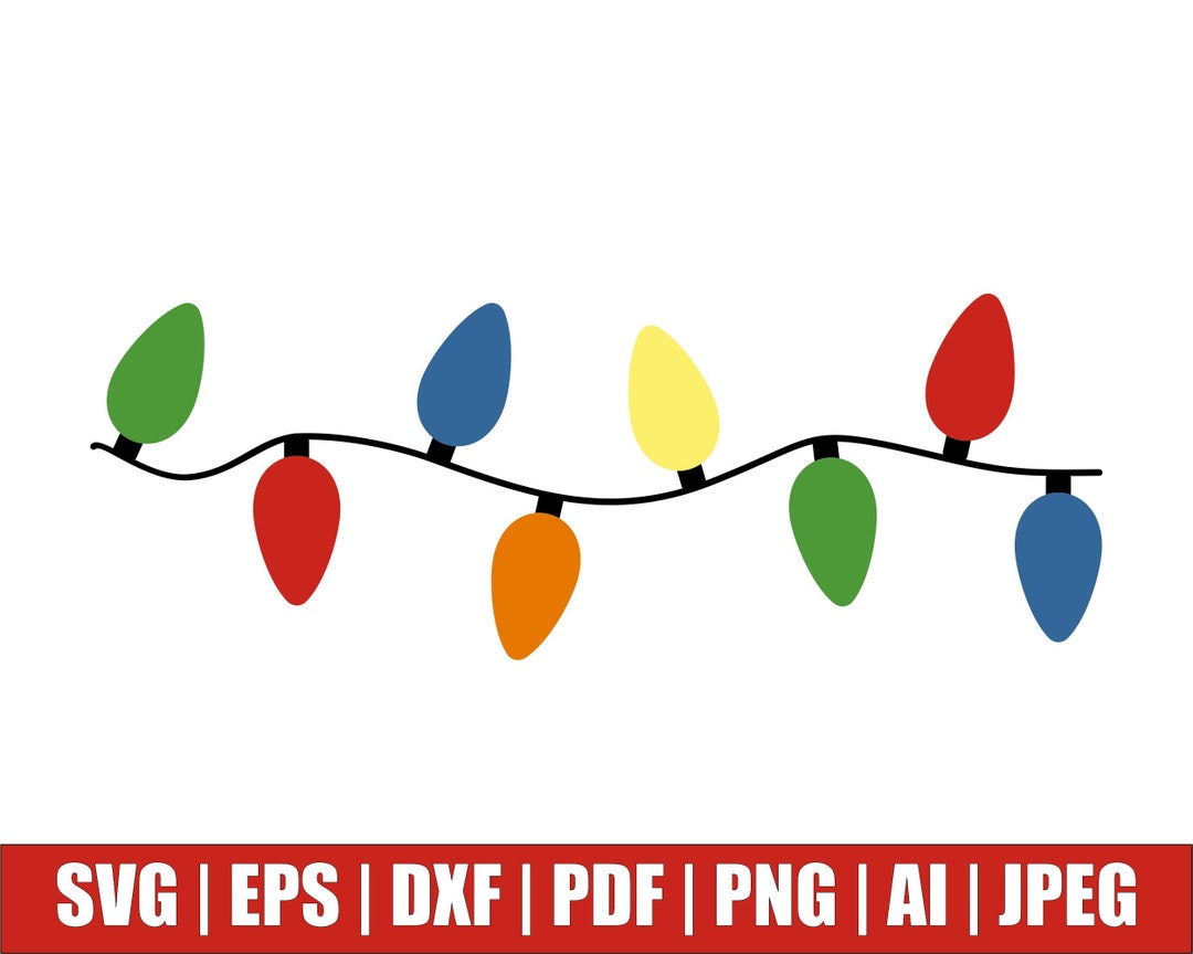 Christmas Lights Svg, Christmas Svg, Lights Svg, Bulb Svg, Light Strand ...