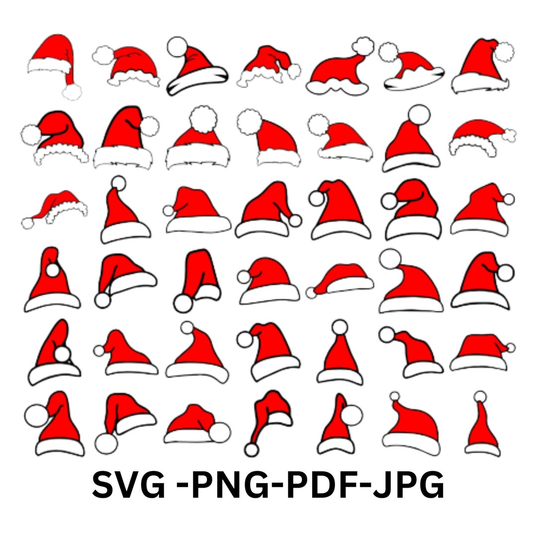 Santa Hat SVG Bundle, Funny Christmas Edition - Etsy