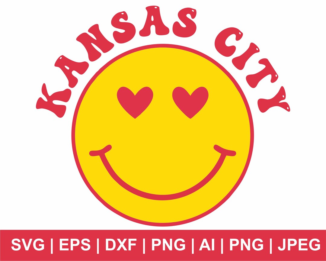 Kansas City Svg, Kansas City Smiley Face Svg, Kansas Png, Retro Kansas ...