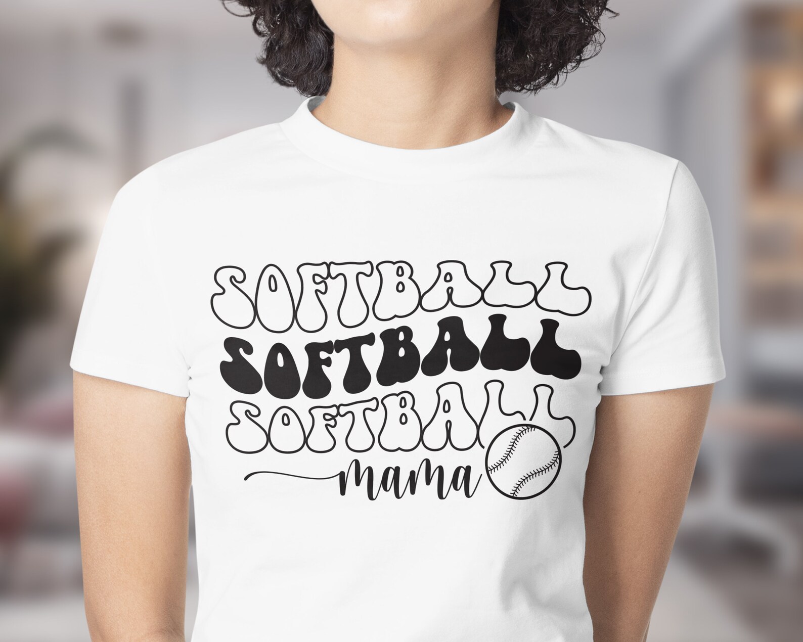 Softball Mama Svg Wavy Svg Wavy Text Retro Svg Softball - Etsy