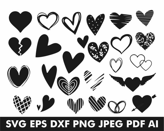 Heart Svg Bundle Heart Svg Sketch Heart Svg Hand Drawn - Etsy
