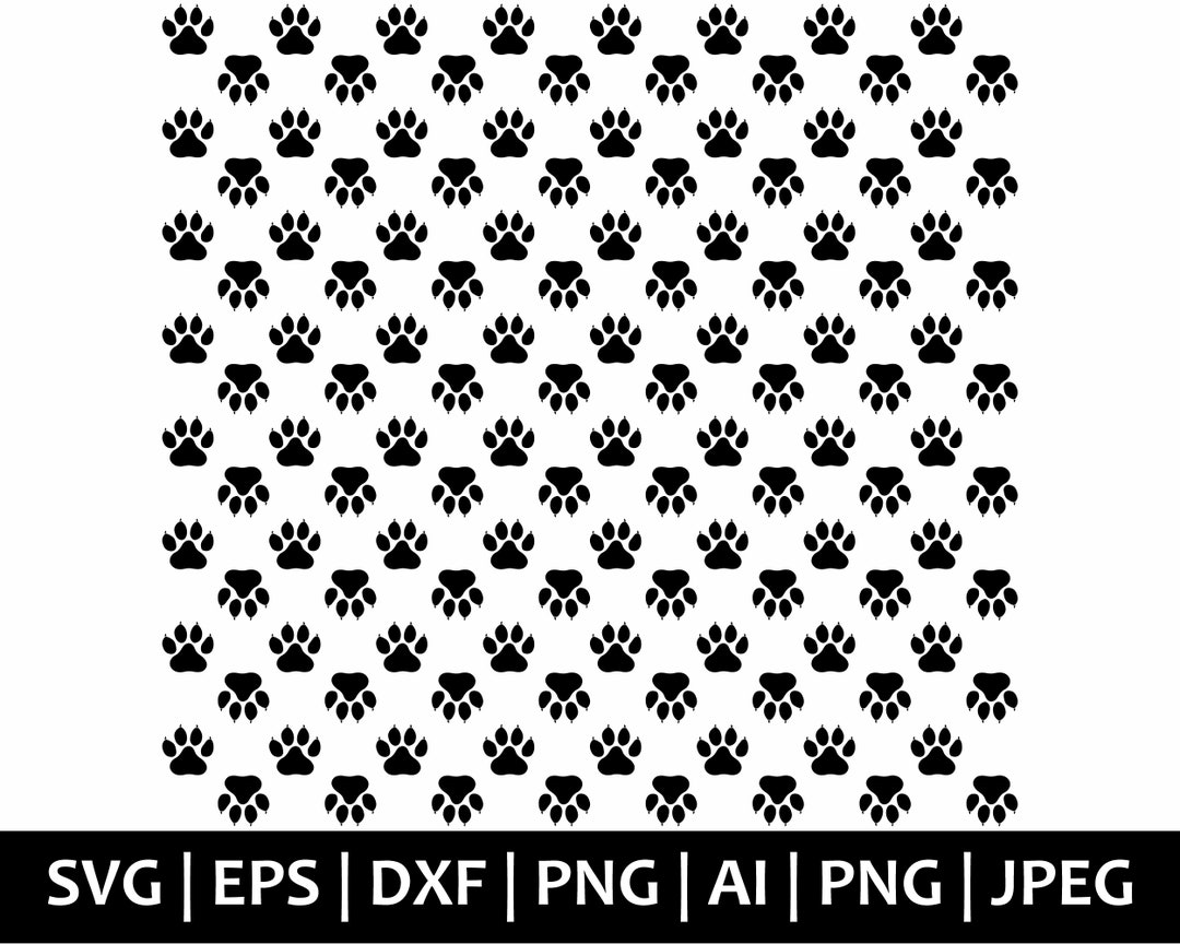 Paw Seamless Pattern Svg, Paw Svg, Paw Pattern Svg, Dog Paw Svg, Cat ...