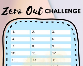 Zero Out Savings Challenge A6 Size Envelope Cash Savings Binder - Etsy
