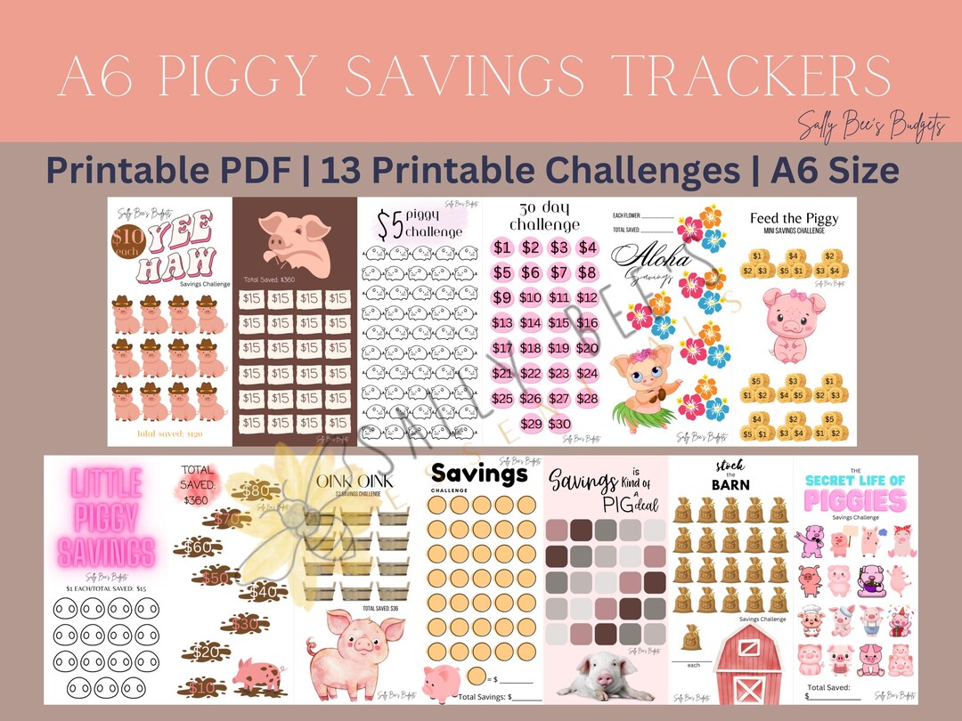 Piggy Savings Challenge Bundle - Etsy