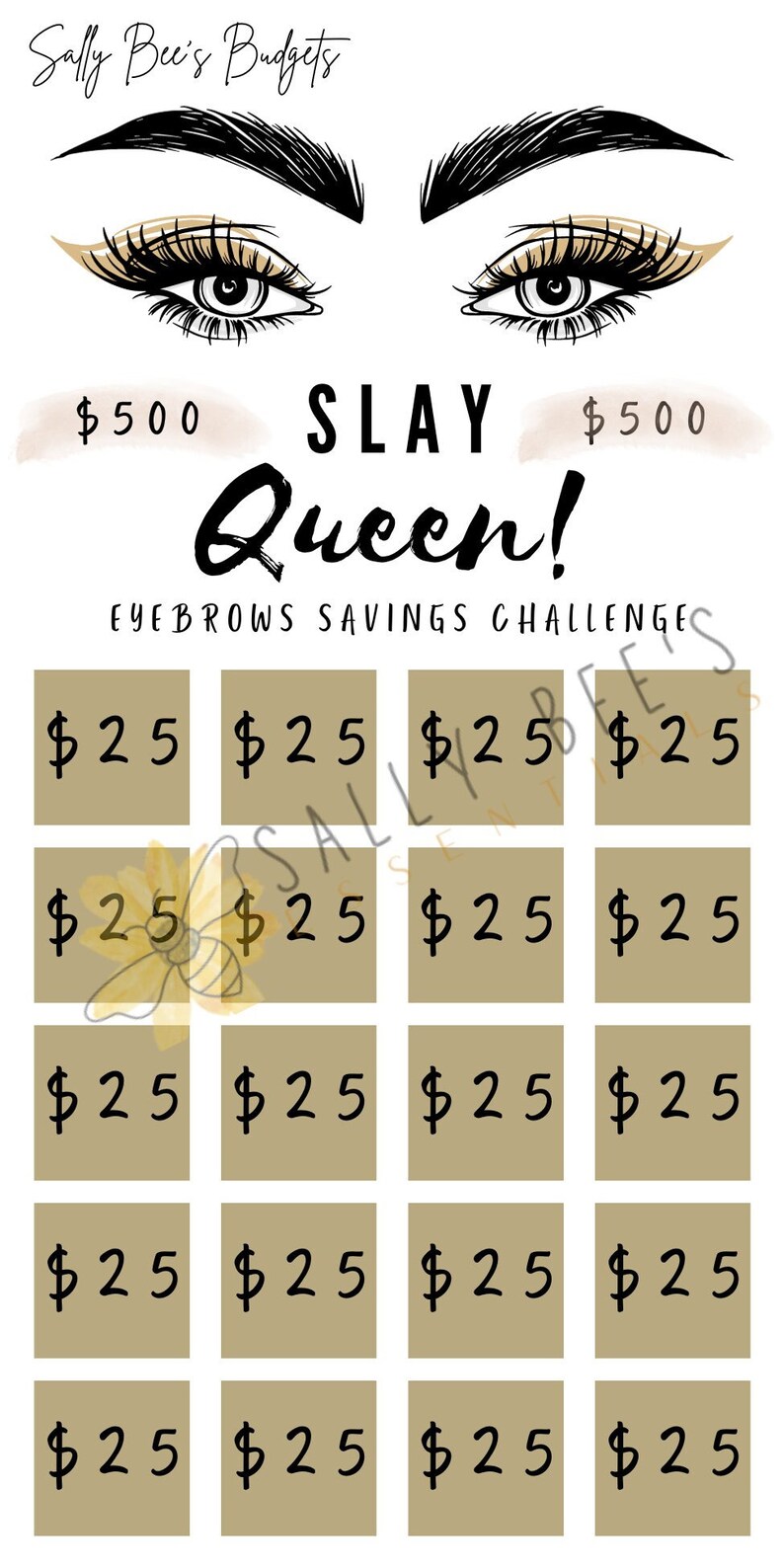 Slay Queen: Eyebrows Savings Challenge - Etsy