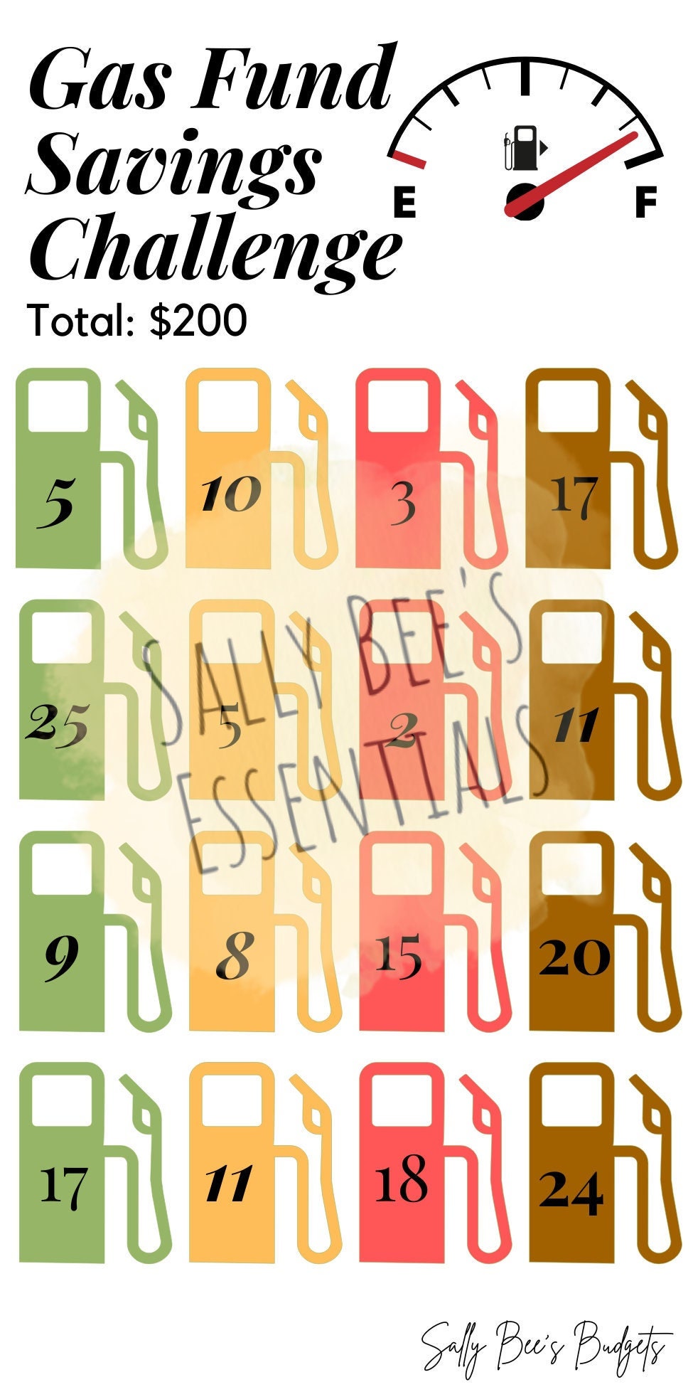 Gas Fund Savings Tracker - Etsy