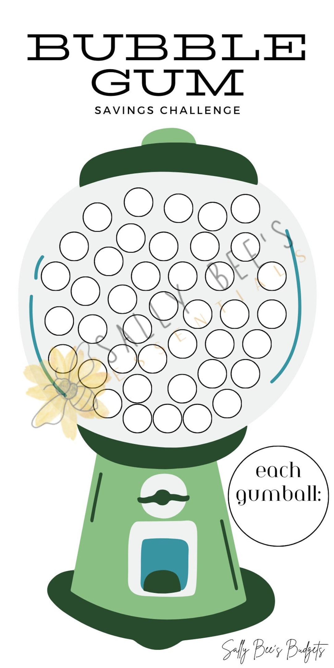 Gumball Savings Challenge - Etsy