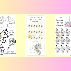 Unicorn Savings Challenge Bundle - Etsy