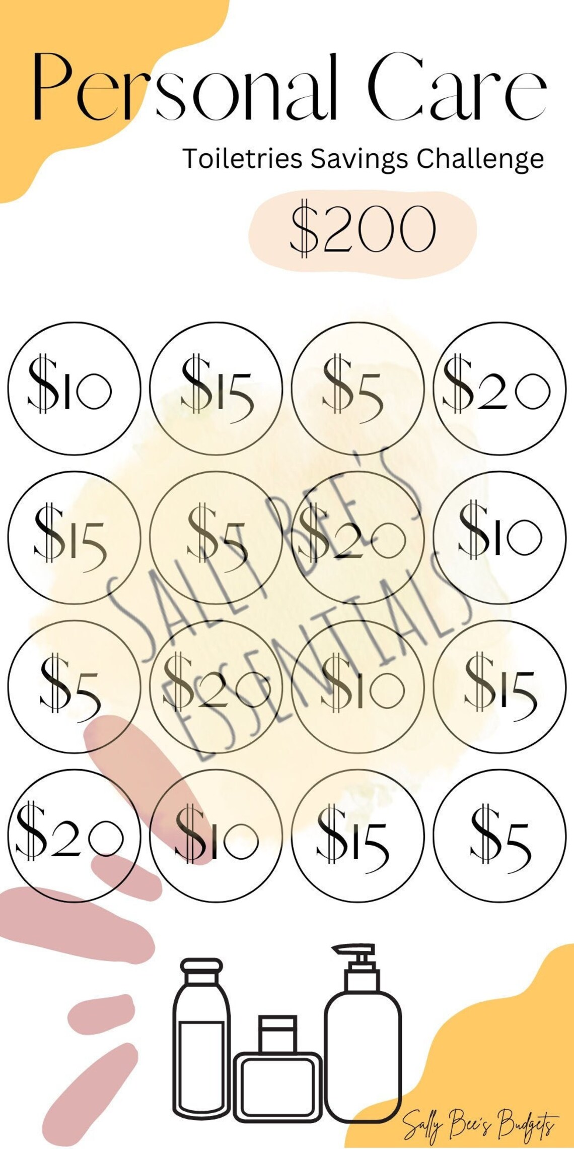 Personal Care Savings Challenge - Etsy