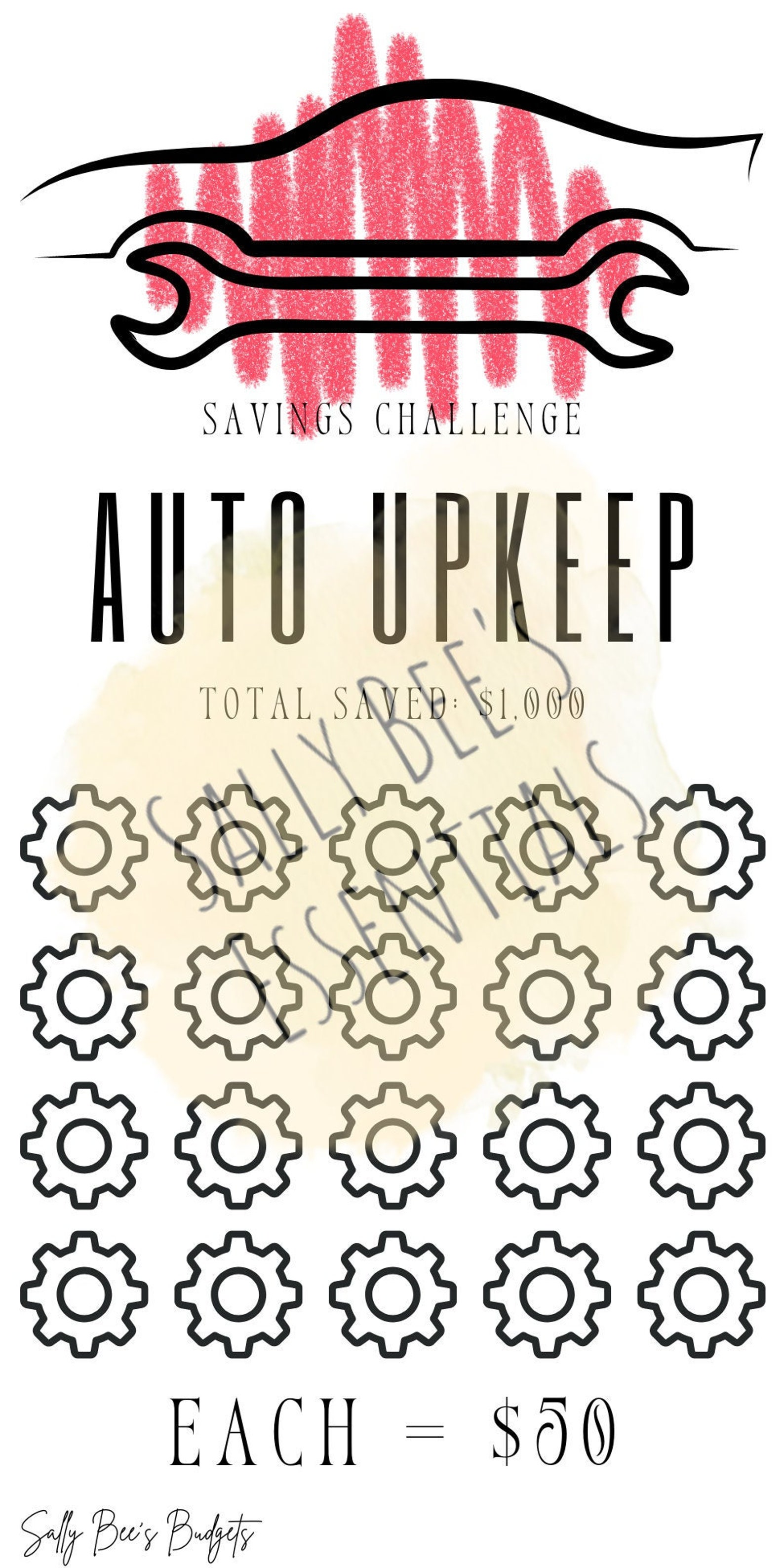 Automotive Upkeep Savings Challenge - Etsy
