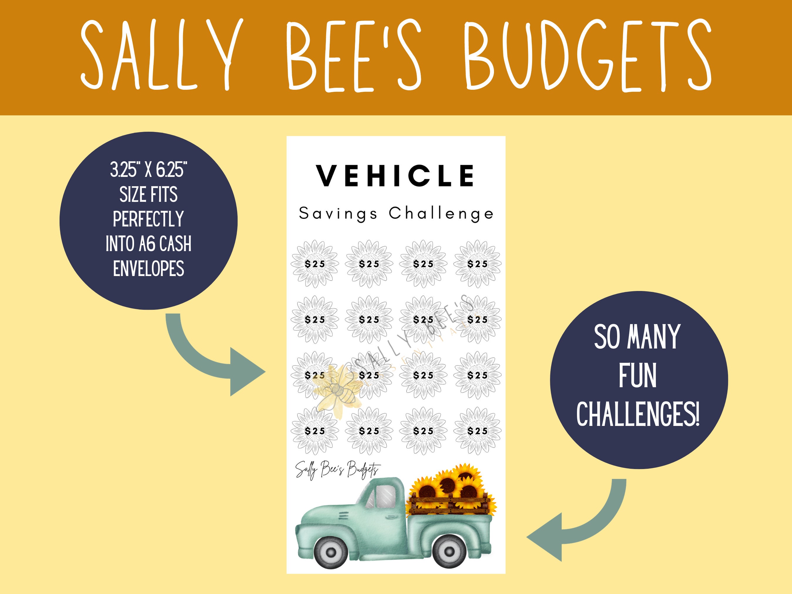 Sunflower Savings Challenge Bundle - Etsy