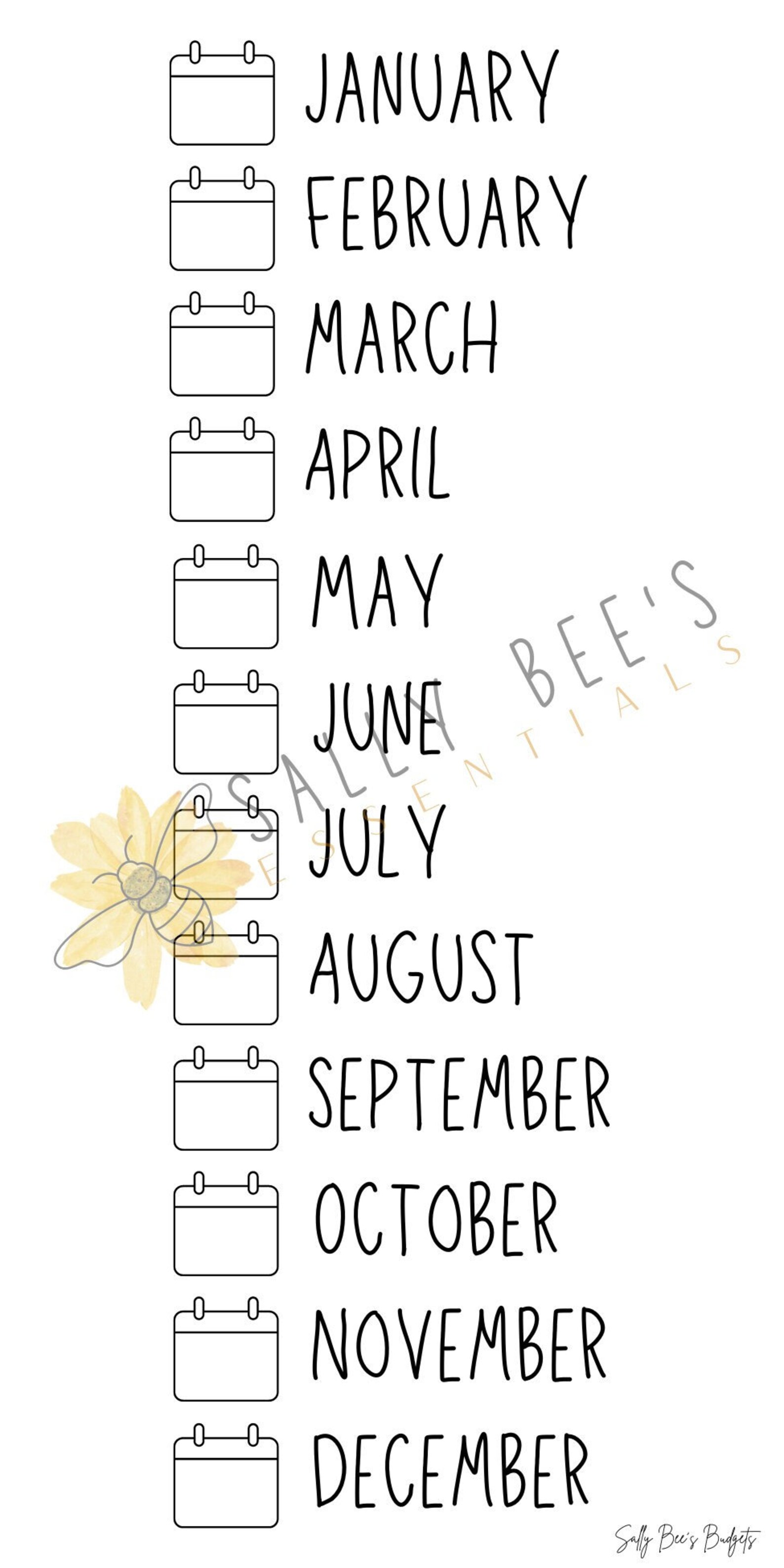 Monthly Calendar Savings Tracker - Etsy