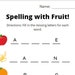 Children's Educational Spelling Activity Worksheet Fruit Themed ...