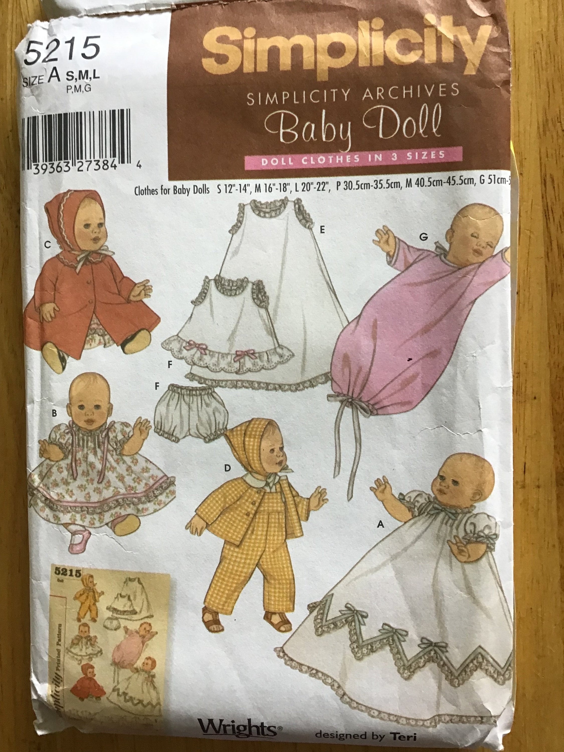 Simplicity Patterns 5215 Simplicity Archives Baby Doll Wardrobe for ...