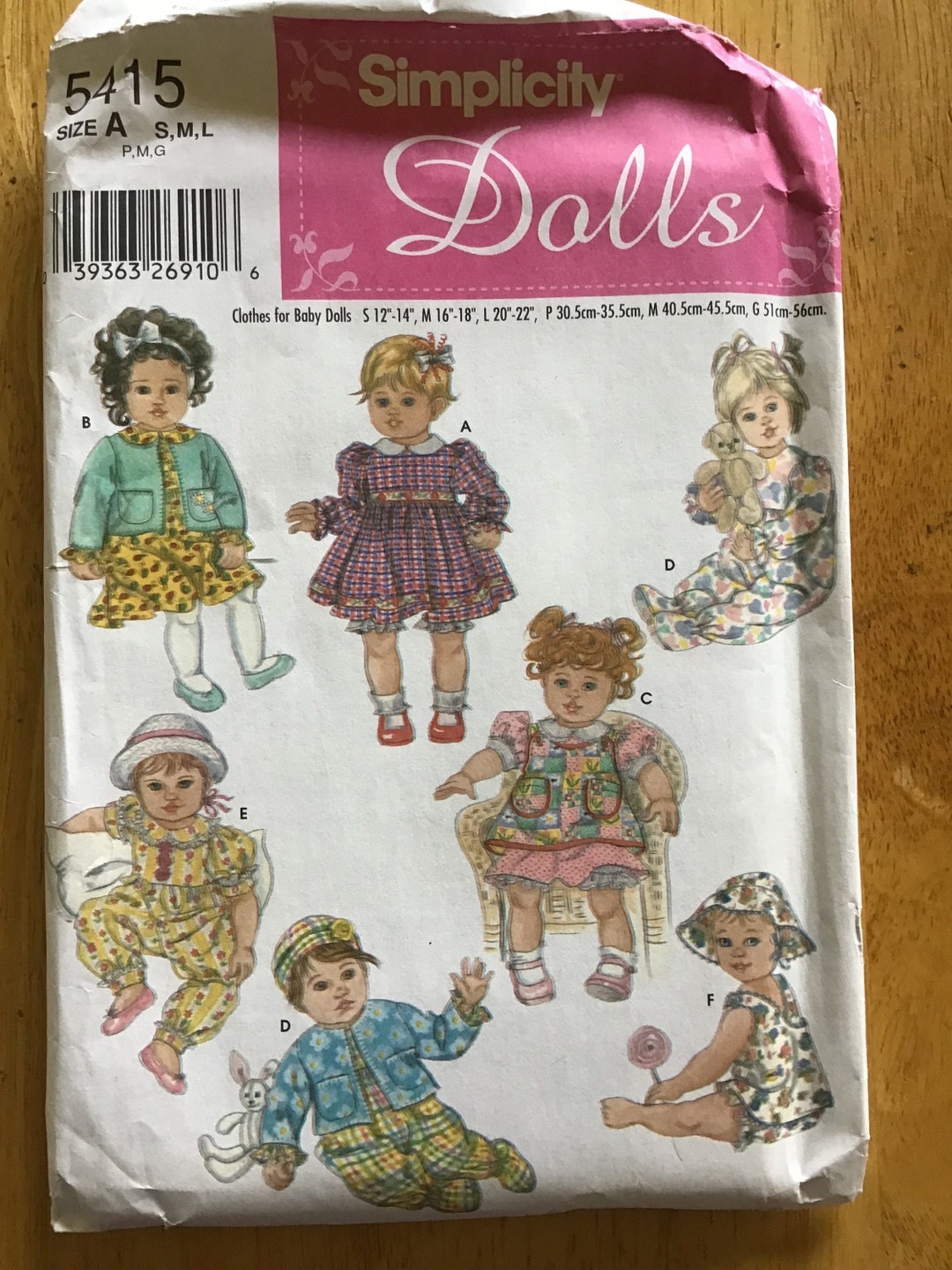 Simplicity Patterns #5415 Wardrobe for Dolls in Three Sizes - Etsy