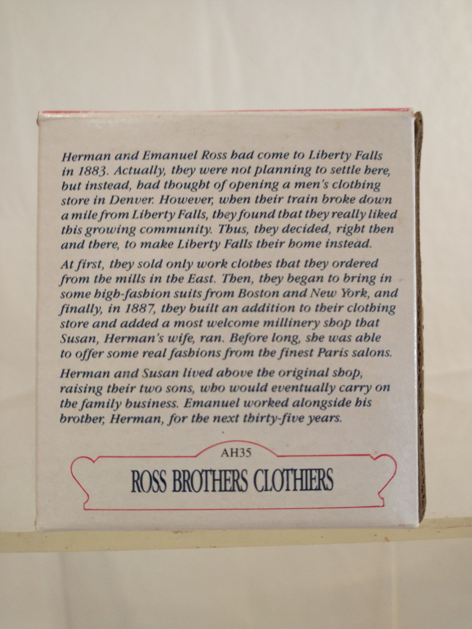 Liberty Falls Village Ross Brothers Clothiers With Original Box - Etsy
