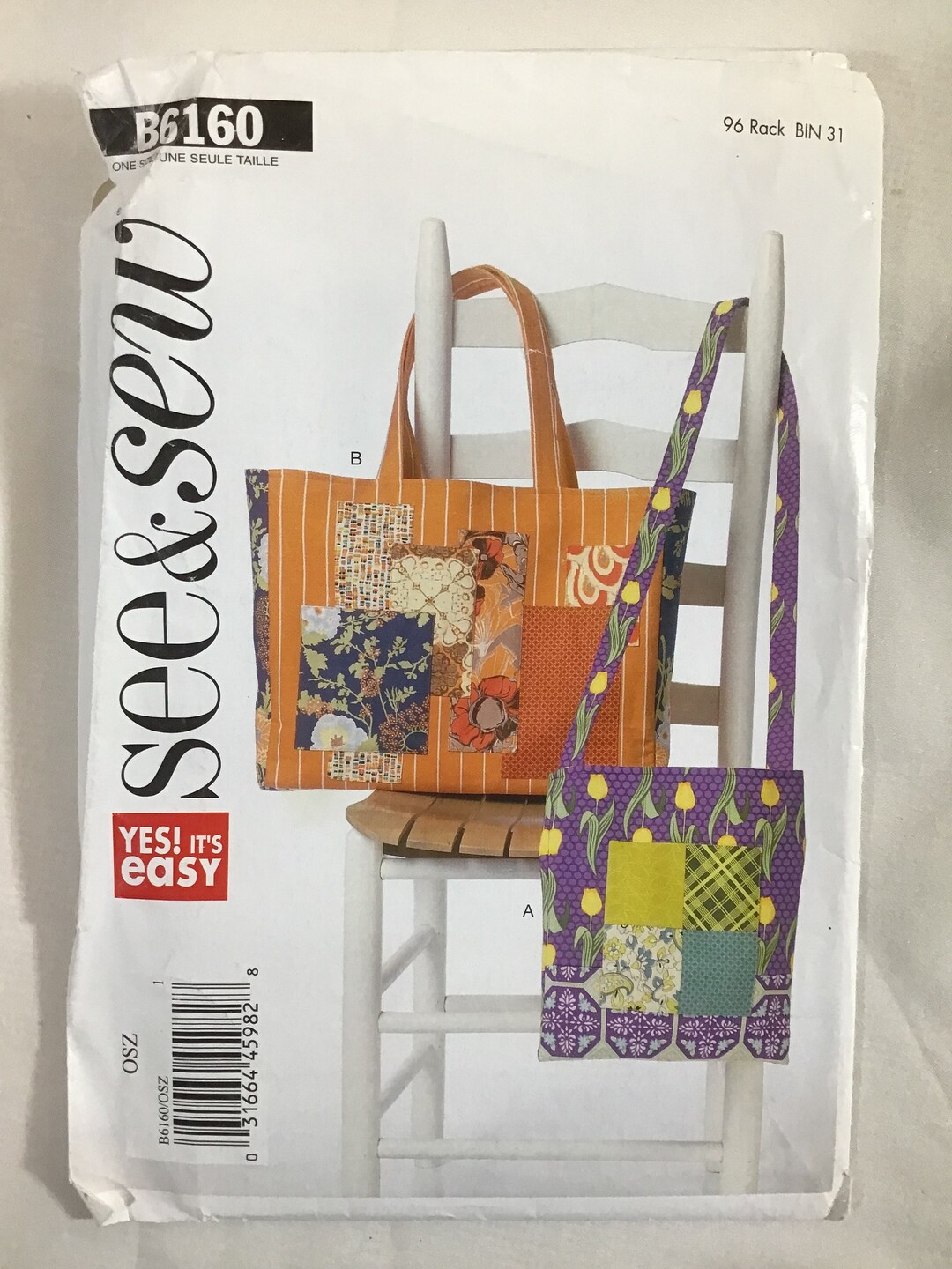 See & Sew by Butterick B6160 Totes - Etsy
