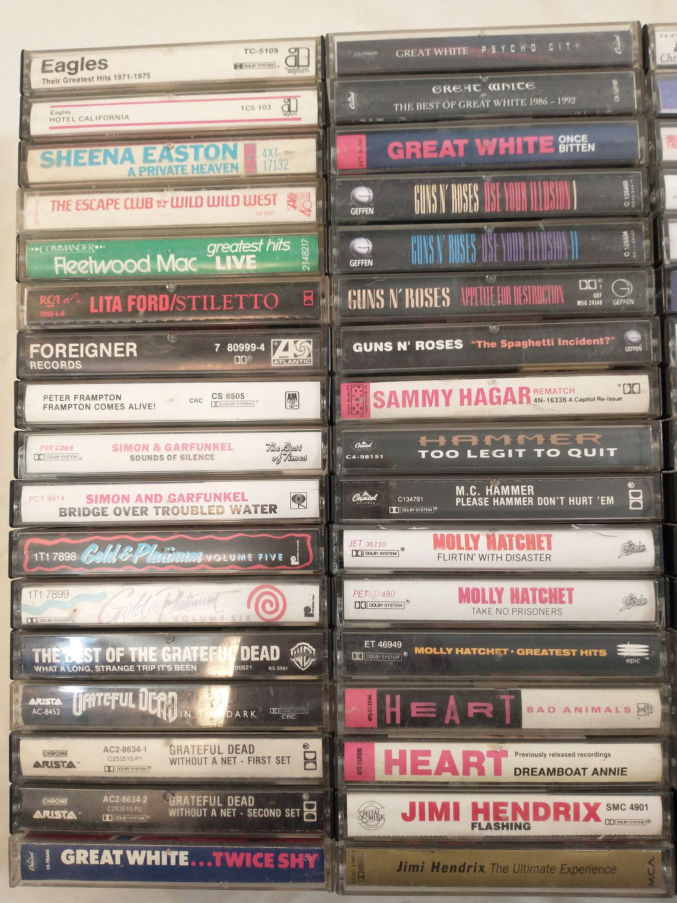 Classic Rock/metal Cassette Tapes 1960's-1990's E-L - Etsy