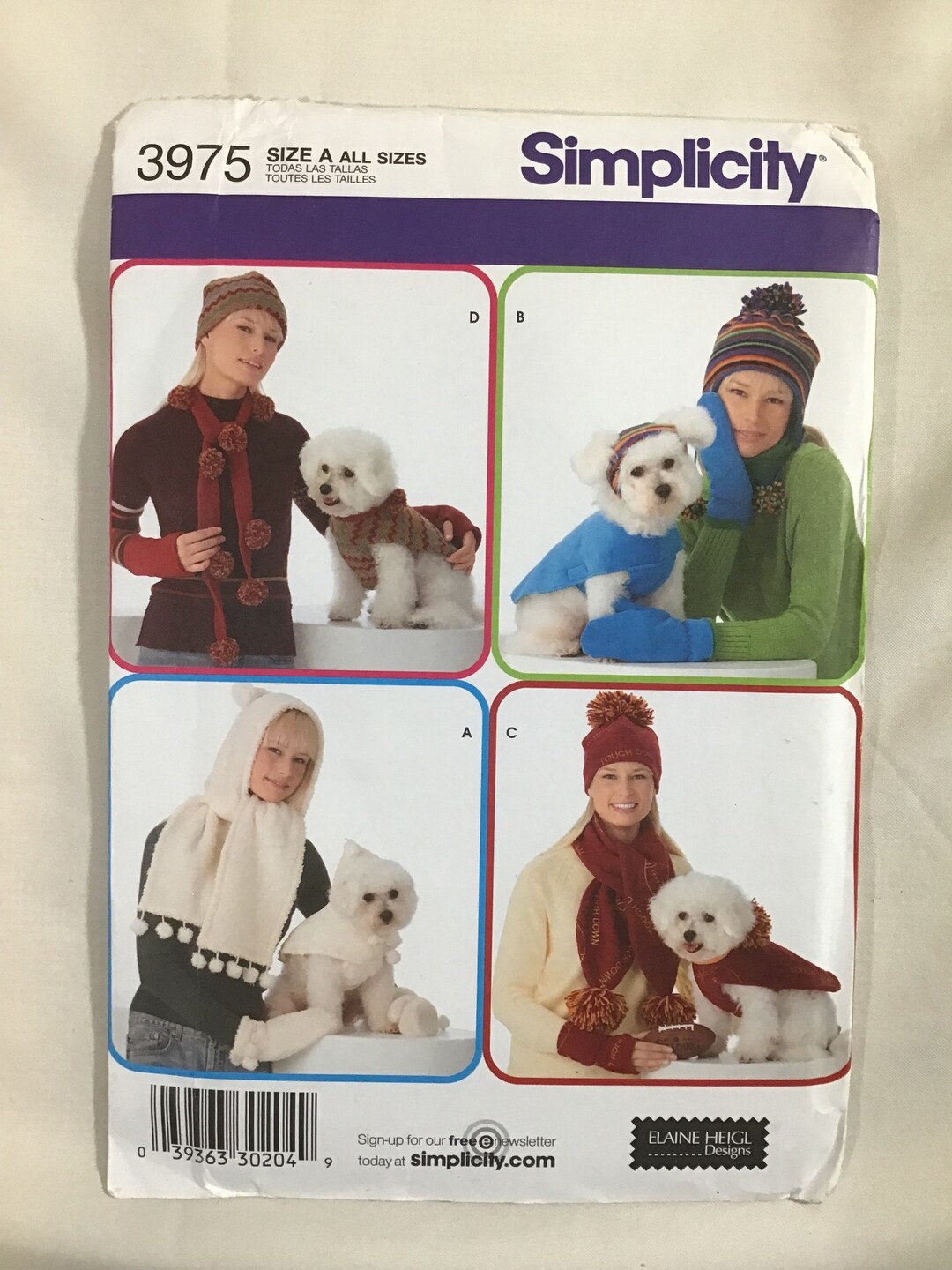 Simplicity Pattern 3975 Misses and Dog Accessories in 3 Sizes - Etsy