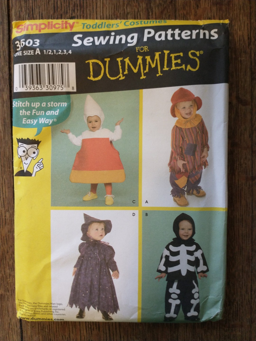 Simplicity Sewing Patterns for Dummies Toddlers Costumes 3603 - Etsy