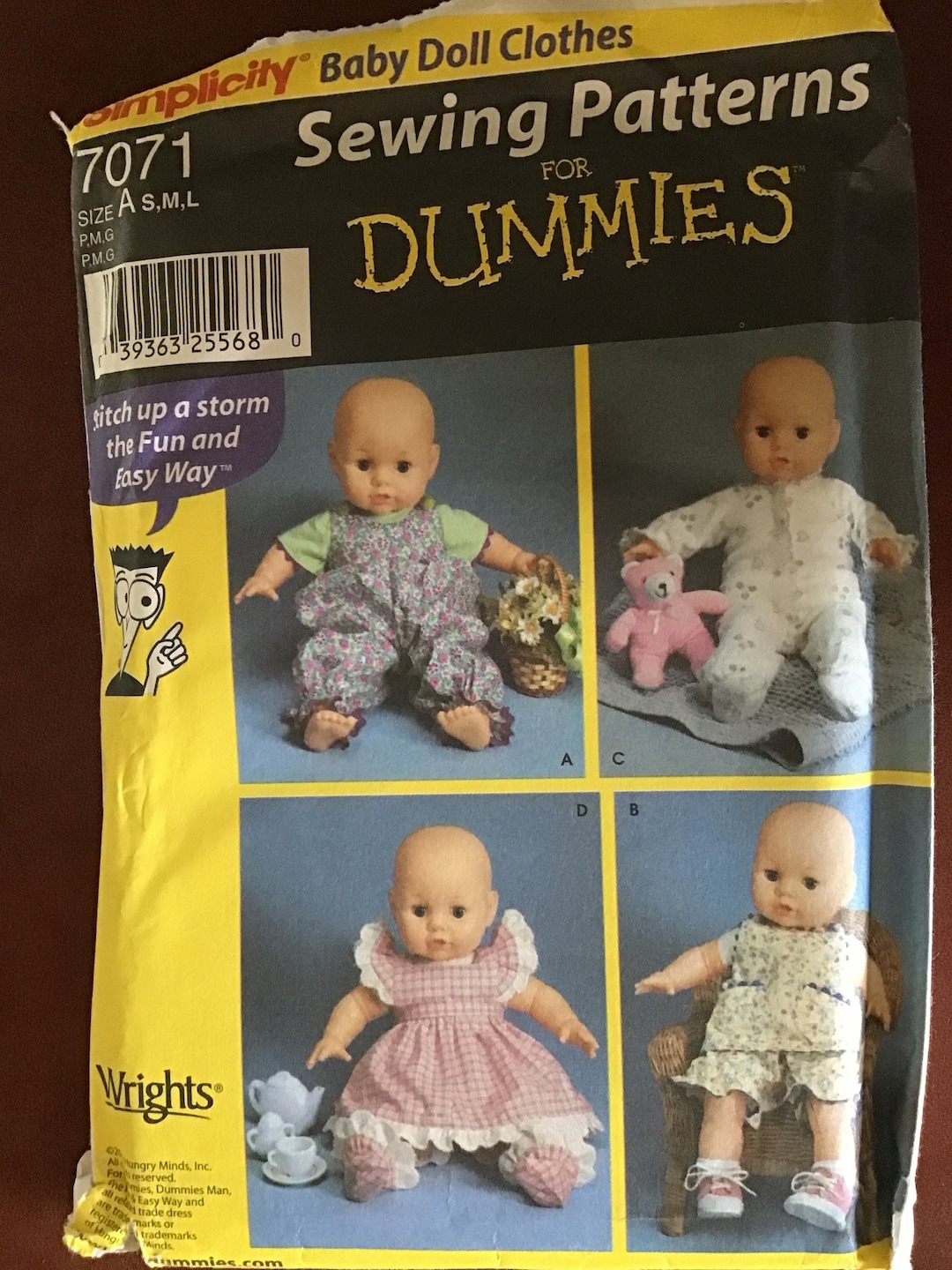 Simplicity Sewing Patterns for Dummies 7071 Baby Doll Clothes in Three ...