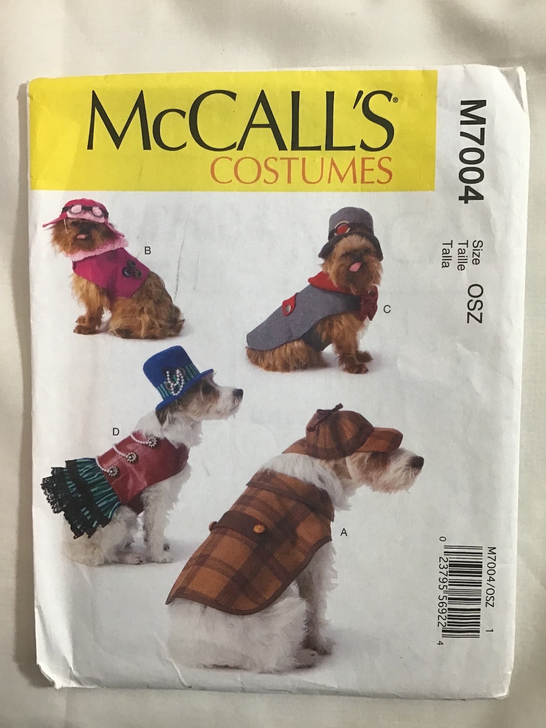 Mccall's Costumes Pet Costumes M7004 - Etsy