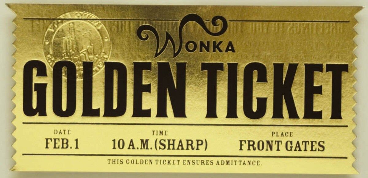 Customizable Golden Ticket to Print: Charlie and the Chocolate Factory ...