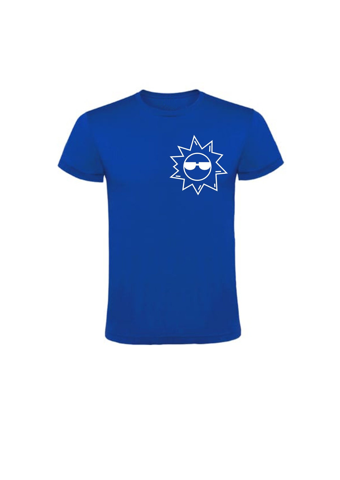 Screen-printed Blue Sun T-shirt. Screen-printed Blue Sun T-shirt - Etsy