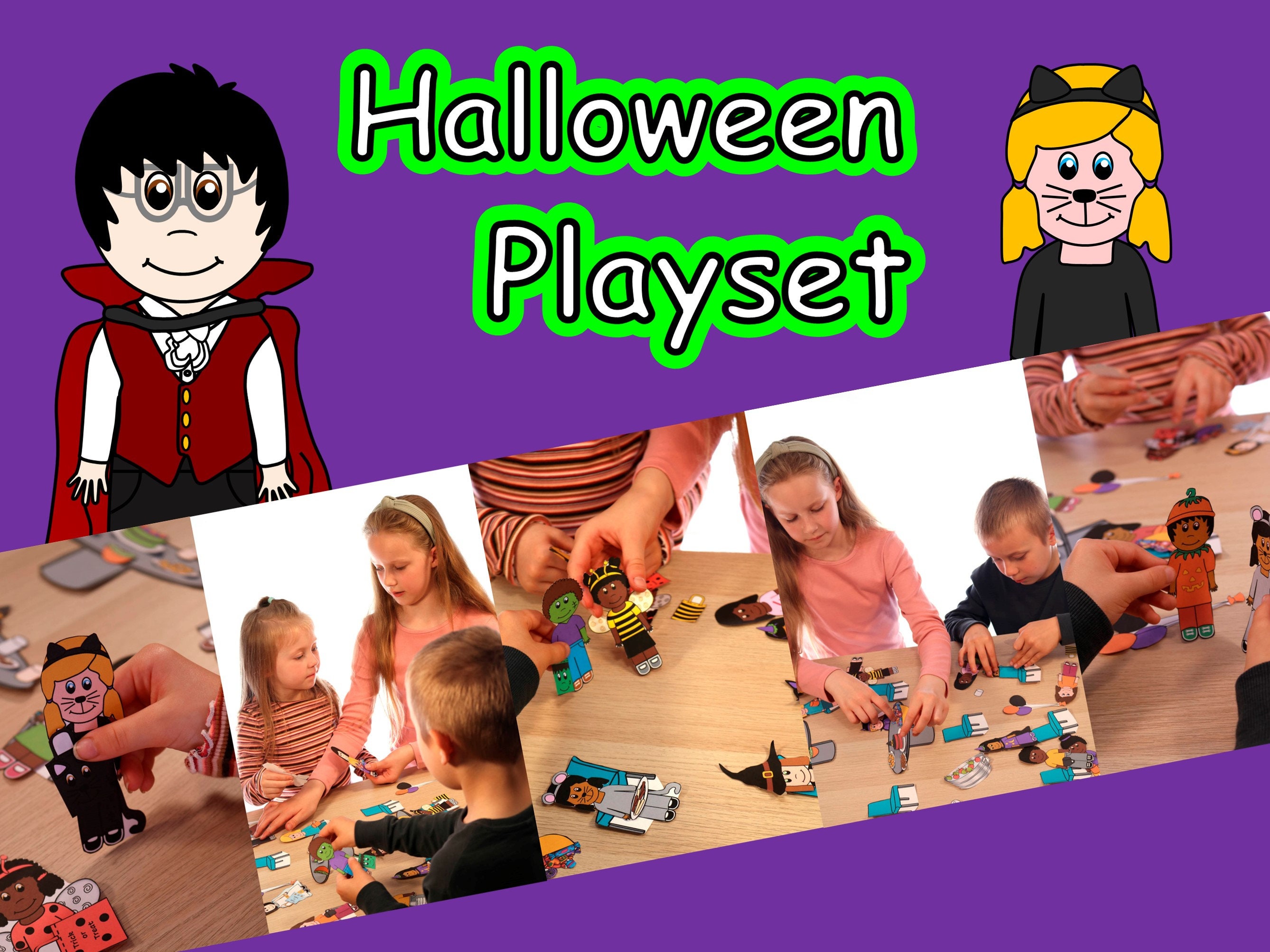 Halloween Playset Printable Playset Halloween Printable - Etsy