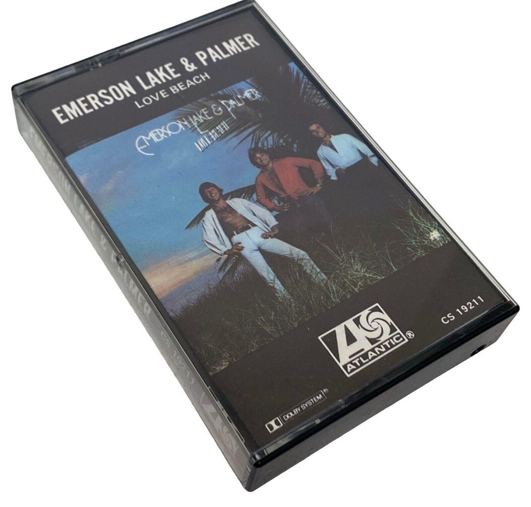 Emerson Lake & Palmer Love Beach Cassette Tape Atlantic Records Prof ...