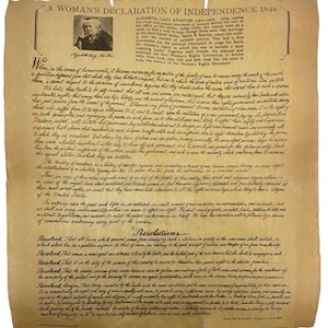 A Woman's Declaration of Independence 1848 Reproduction Document ...