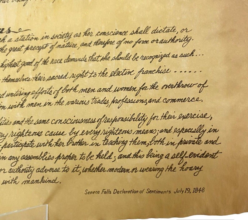 A Woman's Declaration of Independence 1848 Reproduction Document ...