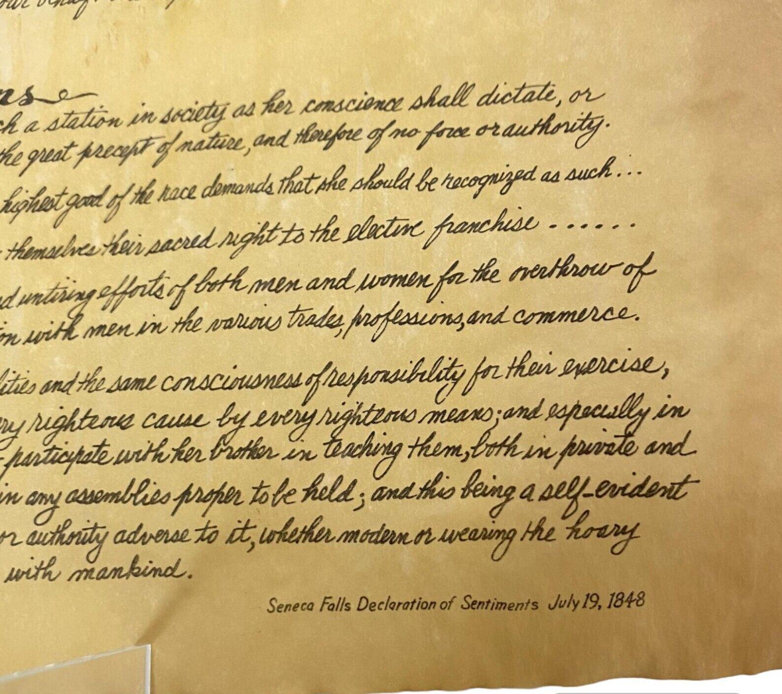 A Woman's Declaration of Independence 1848 Reproduction Document ...