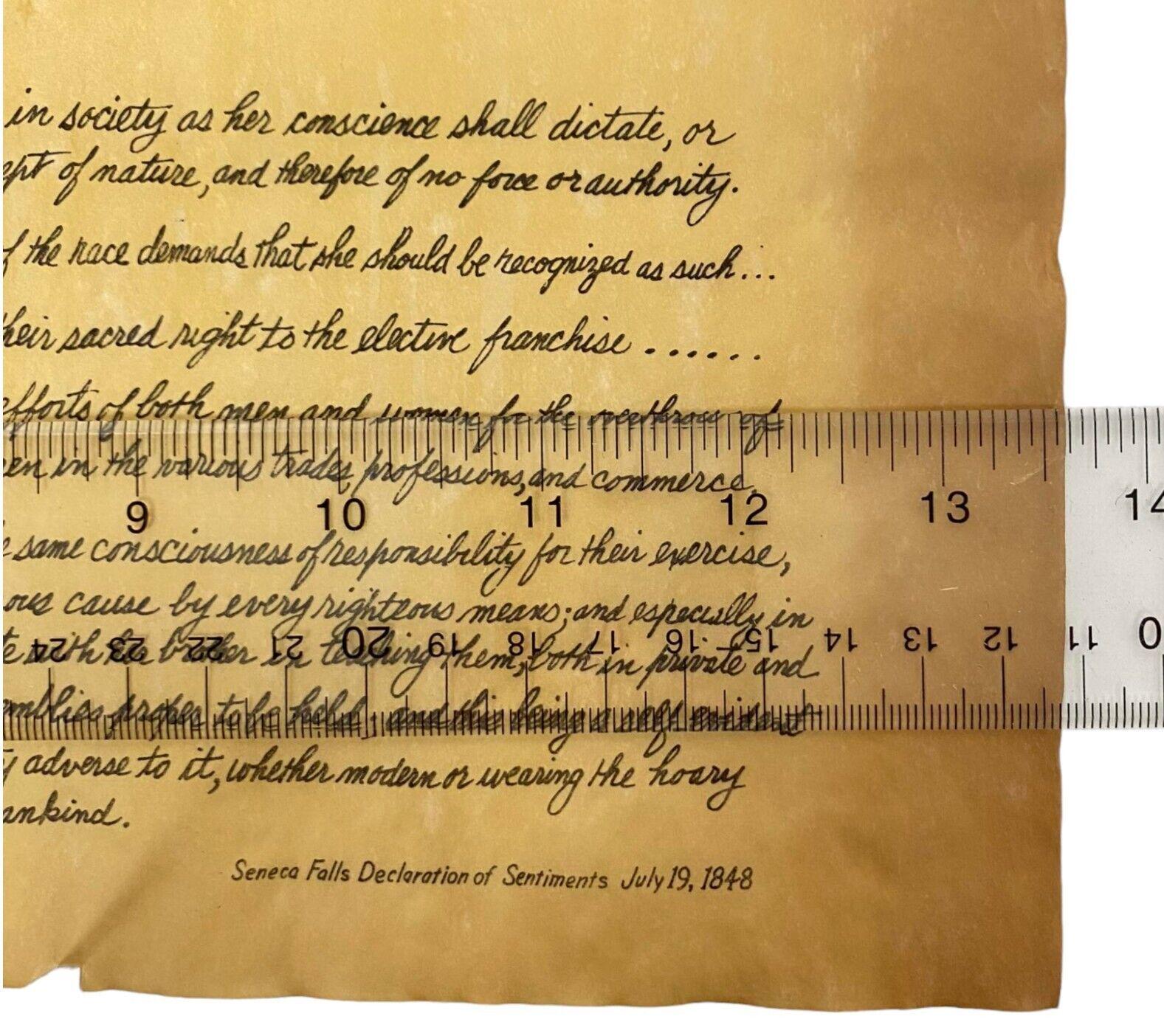 A Woman's Declaration of Independence 1848 Reproduction Document ...