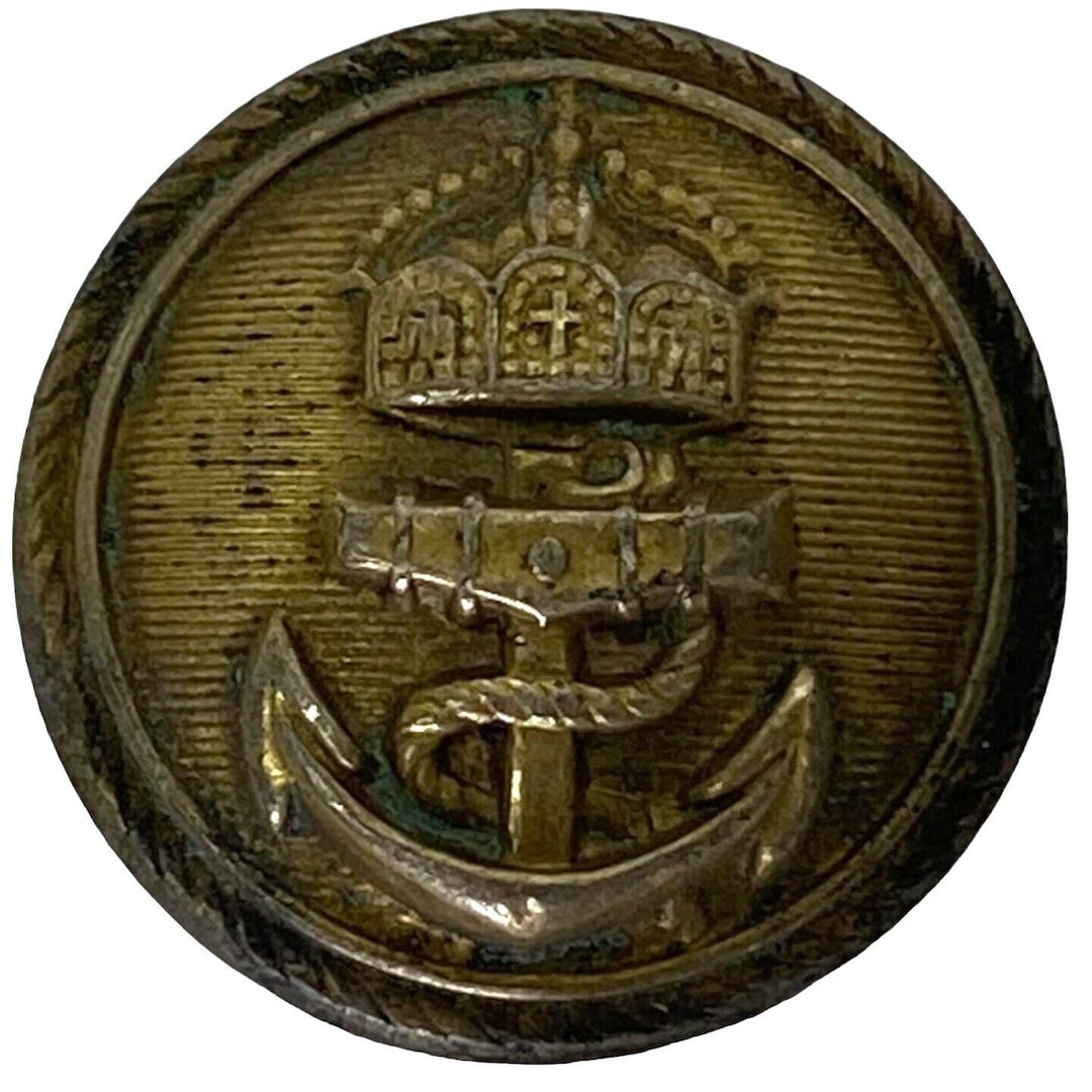 Crown & Anchor Military Navy Royal Monarch Metal Shank Button Vintage Antique - Etsy
