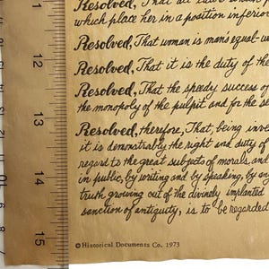 A Woman's Declaration of Independence 1848 Reproduction Document ...