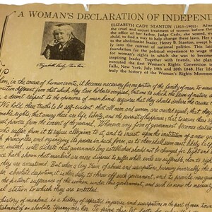 A Woman's Declaration of Independence 1848 Reproduction Document ...